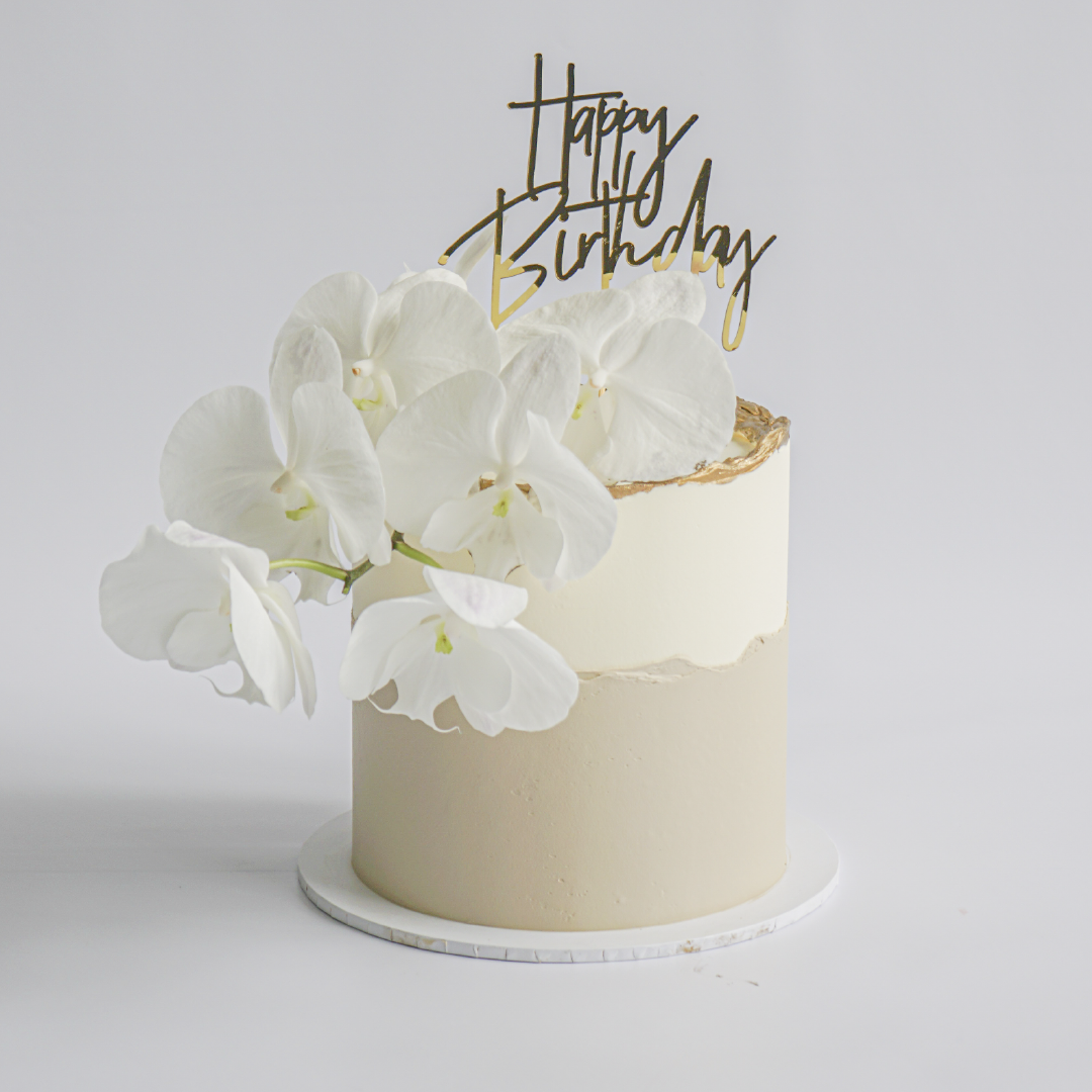 Buttercream Cake - Two Tone & Orchids | LaManna | LaManna